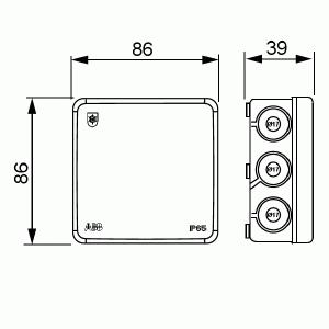Surface-mounted junction box, IP65, 86 x 86 mm, white | ABB Oy, Wiring ...