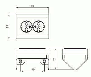 Socket outlet, Impressivo, Schuko, 2-gang, shuttered, screwless ...