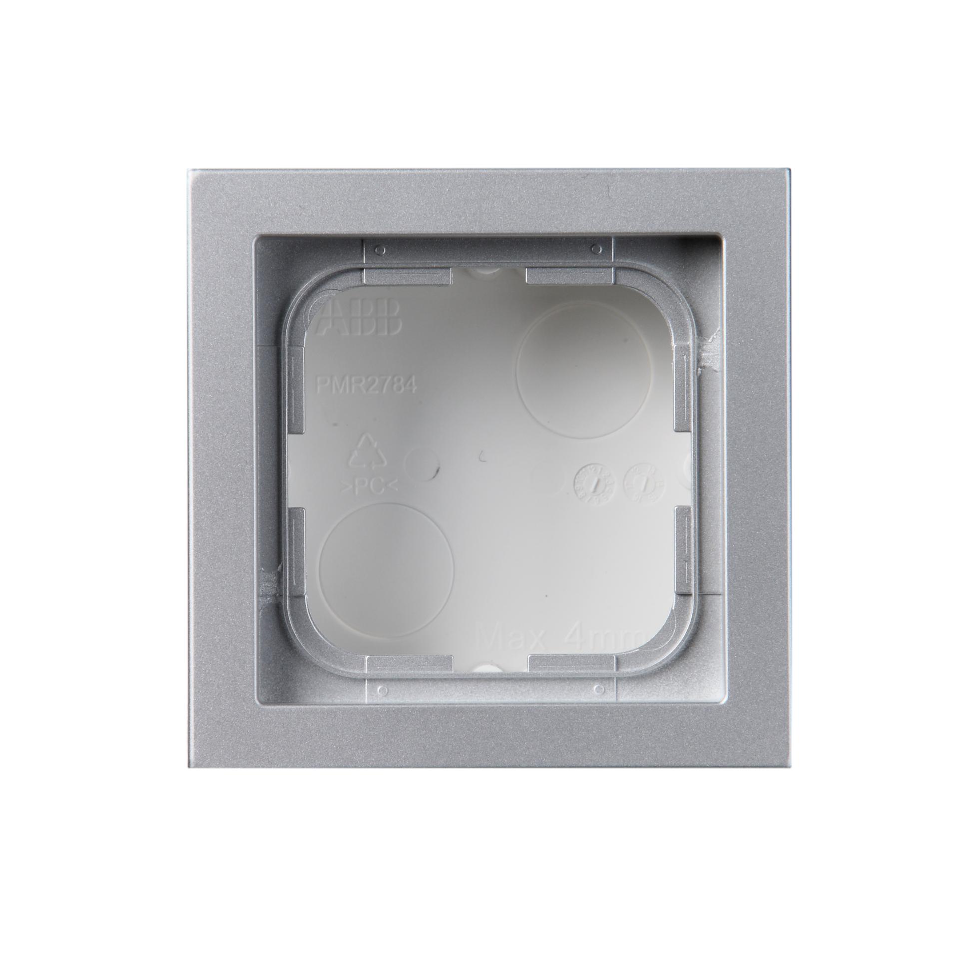 Surface mounting box, Impressivo, 85mm, h=41mm, 1-gang, aluminum | ABB ...